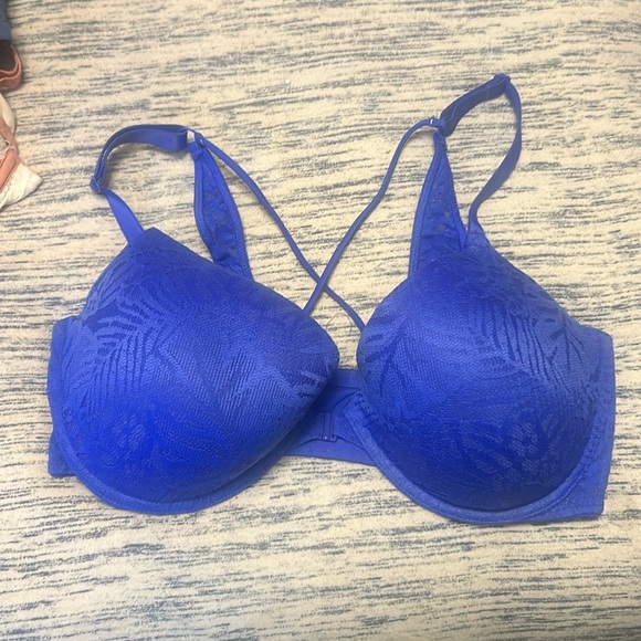 PINK Victoria's Secret | Intimates & Sleepwear | Front Clasp Blue Lacy ...